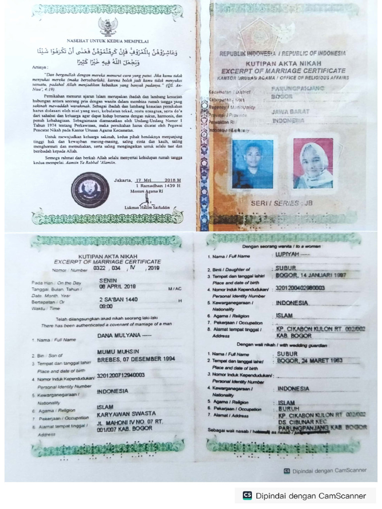 Akta Nikah - Dana Mulyana | PDF