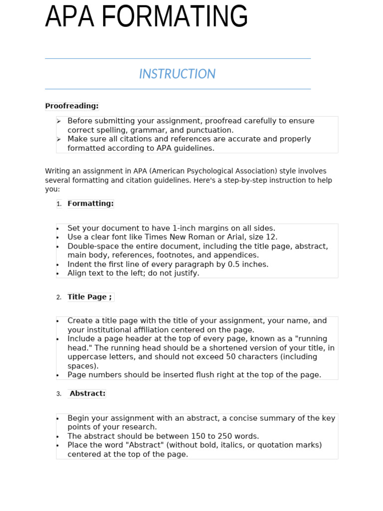 Apa Formating Checklist | PDF