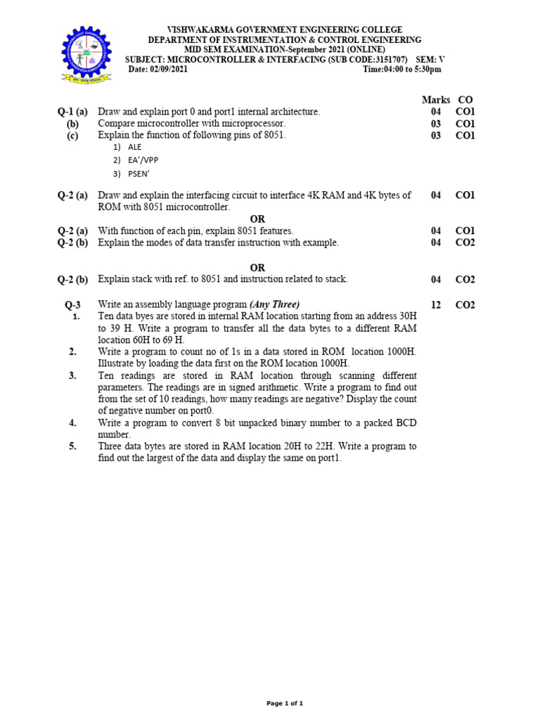 Microcontroller04Sept21 1 | PDF | Microcontroller | Integrated Circuit