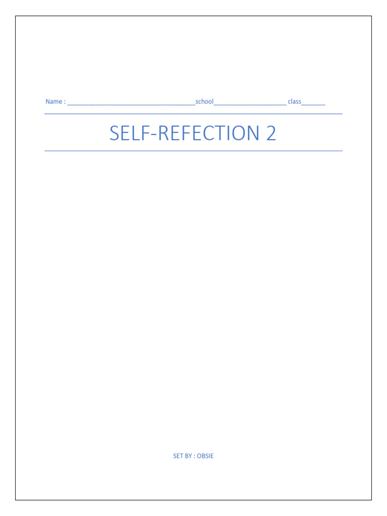 Self Reflection 5 | PDF