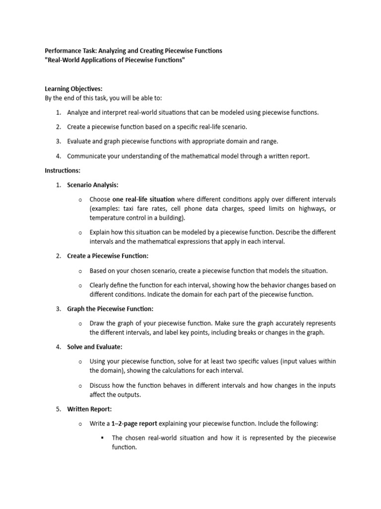 Q1 Performance Task Piecewise | PDF