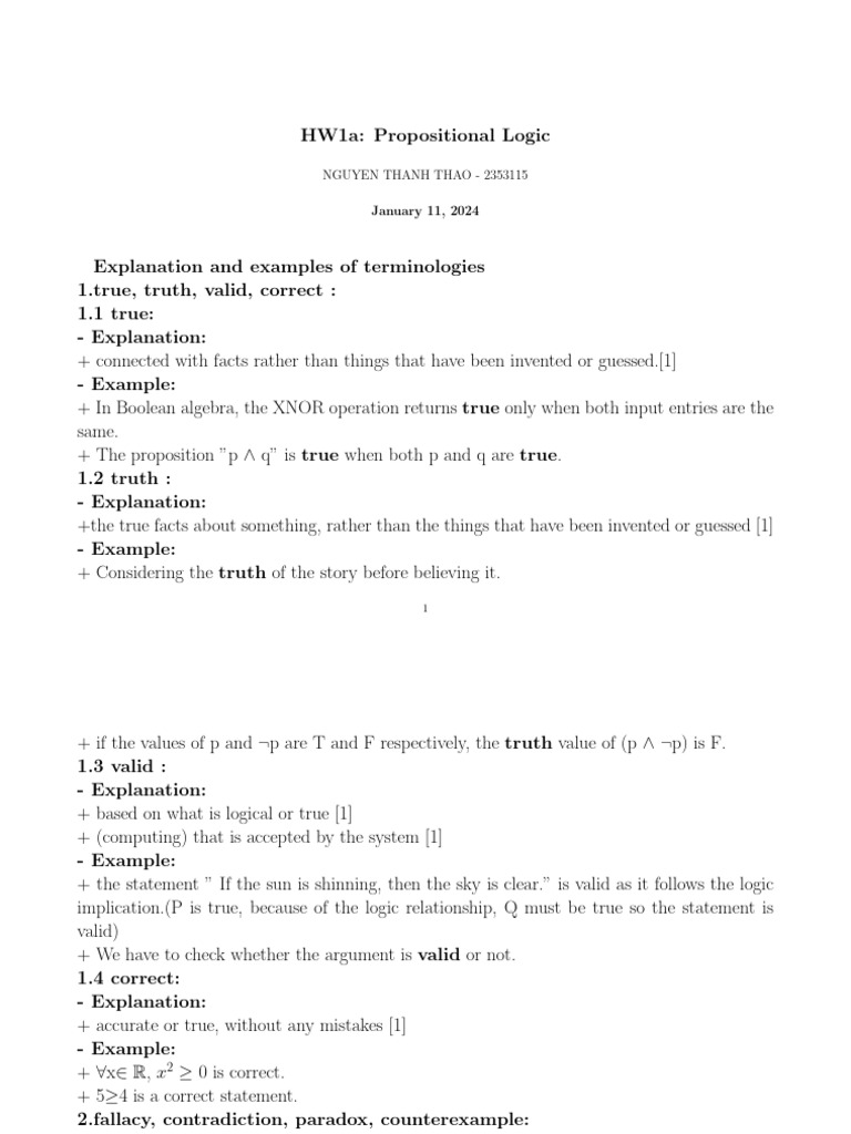HW1a__Propositional_Logic (2) (1) | PDF