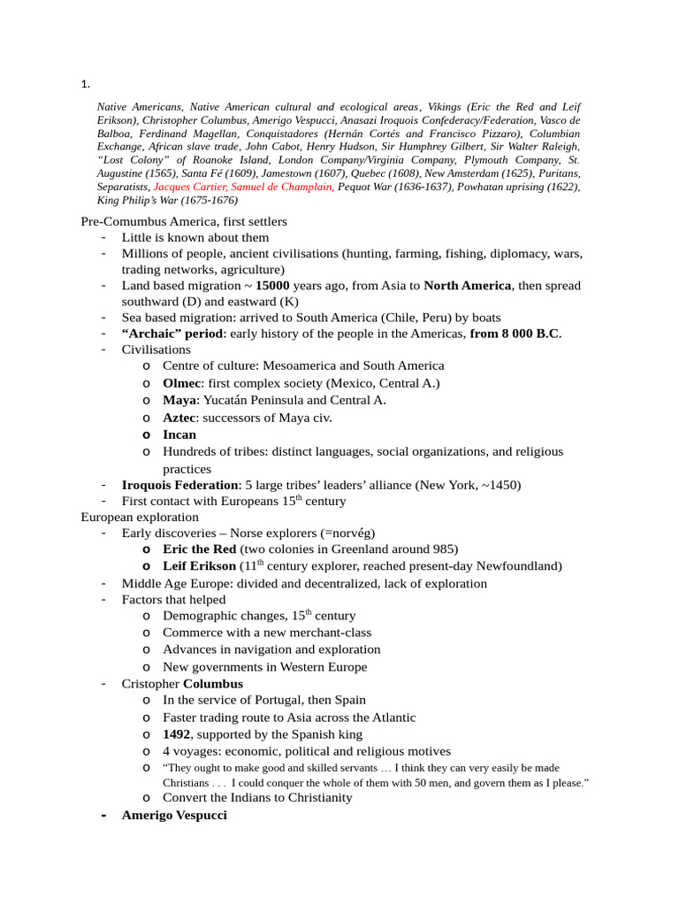 Notes on American history | PDF