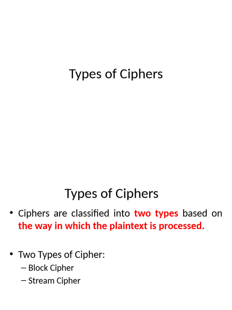 Types of Ciphers | PDF