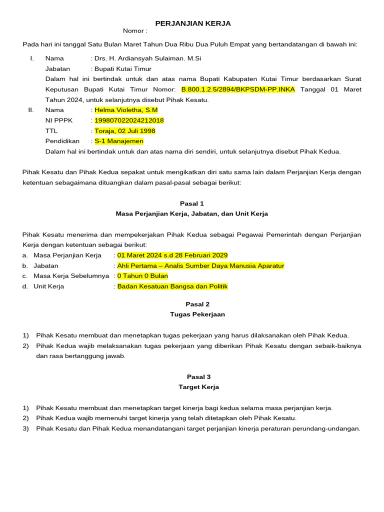 Format Spk Formasi Teknis (Edit) | PDF