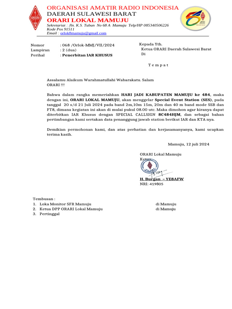 Perm Penerbitan Iar Khusus Hari Jadi Mamuju Ke 484 Pdf
