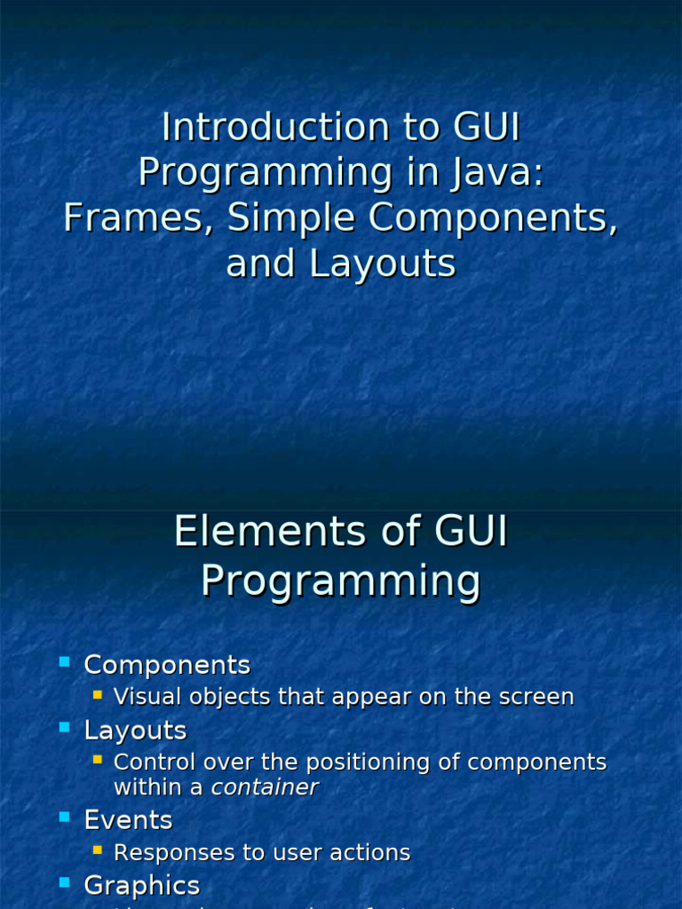 Oop - Lecture 12 Gui | PDF