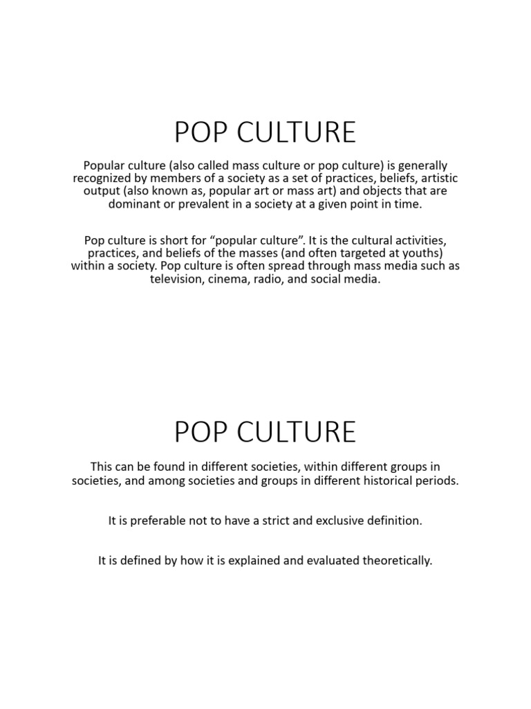 Pop Culture | PDF