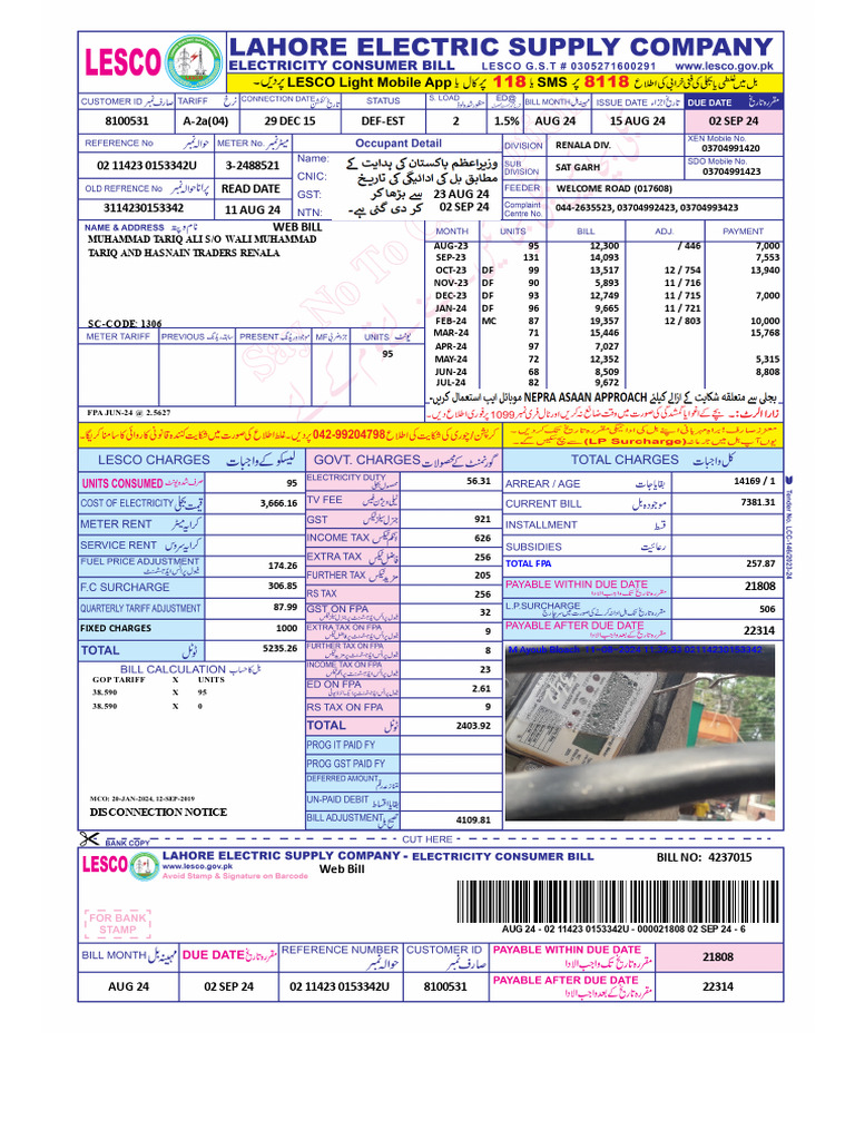 LESCO - Web Bill | PDF