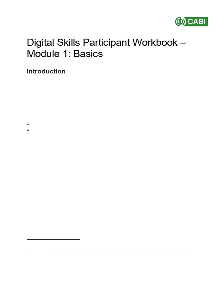 Digital Skills Participants Workbook - Module 1 v0.1 | PDF