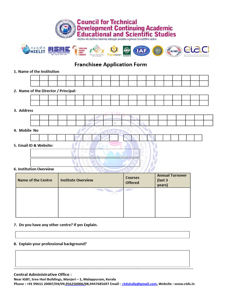Franchisee Application Form Guide | PDF