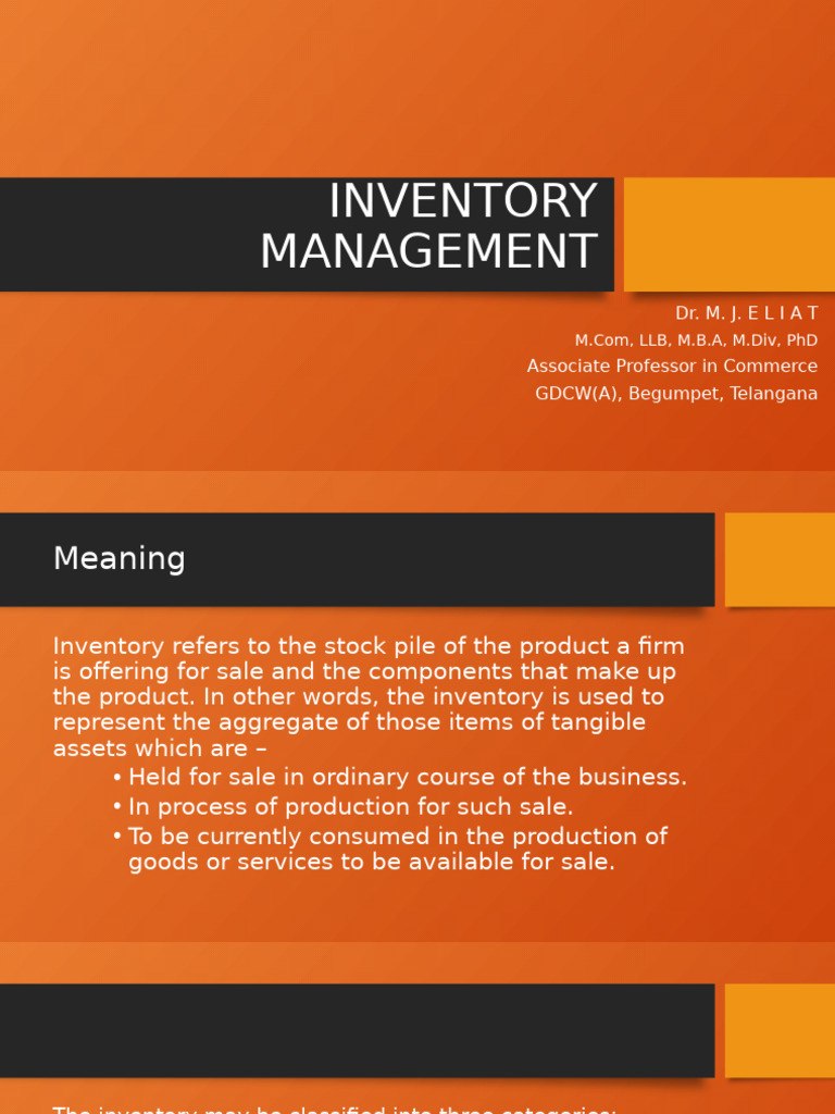 25 Inventory Management | PDF