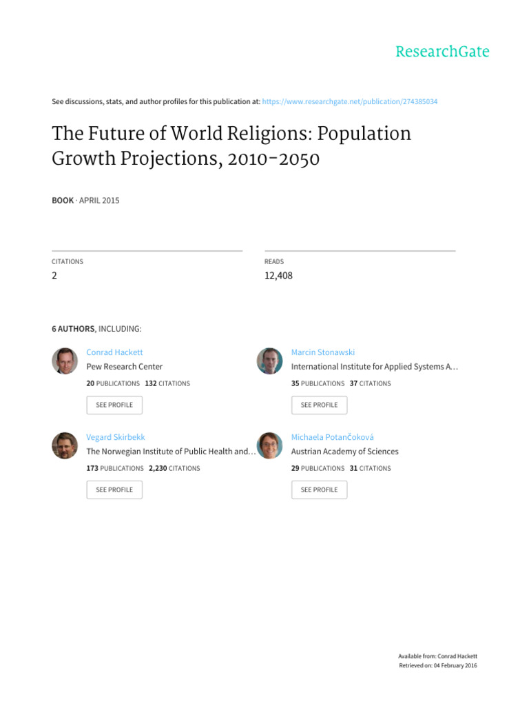 The Future of World Religions Population | PDF