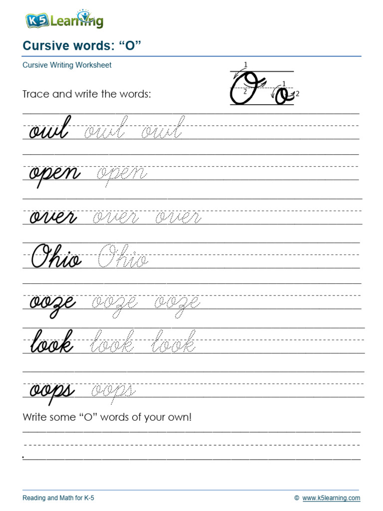 Handwriting Practice Words Oo Printable | PDF