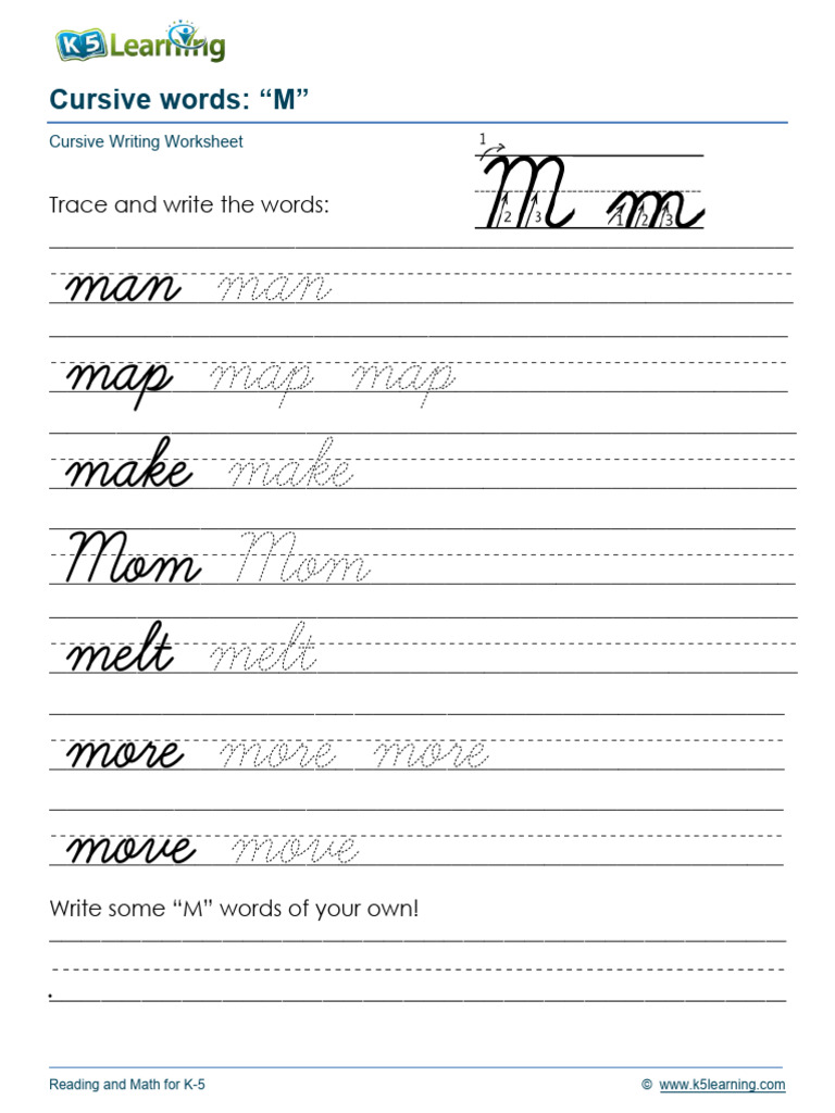 Handwriting Practice Words Mm Printable | PDF