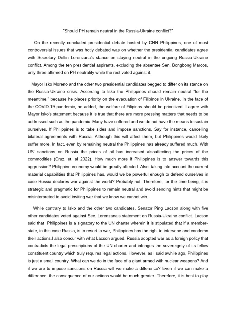Reaction Paper On The CNN Pres Debate | PDF