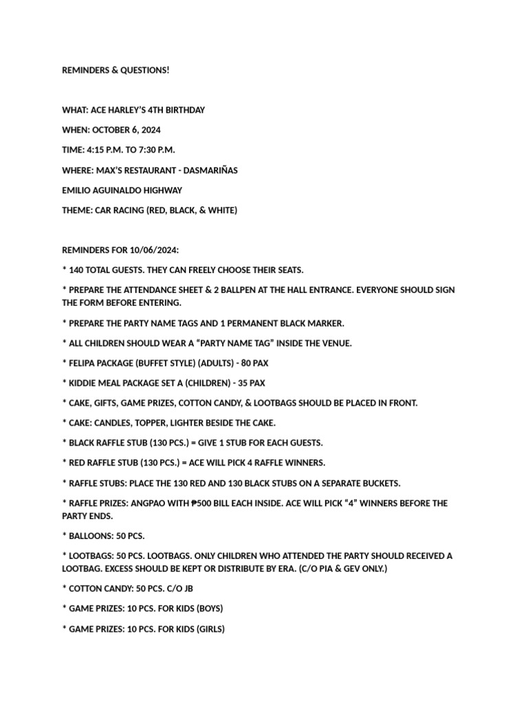 Reminders (For Editing) | PDF