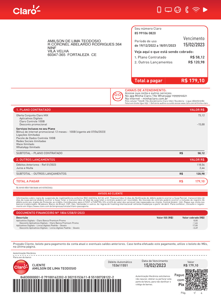 Minha Claro Fatura | PDF