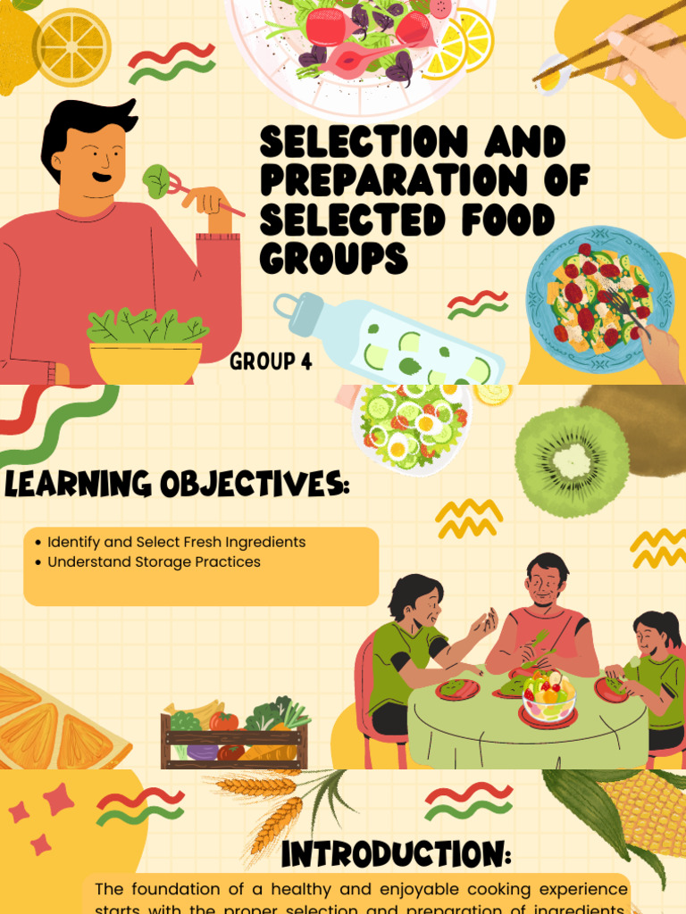 Yellow Illustrative Healthy Food Components Presentation | PDF