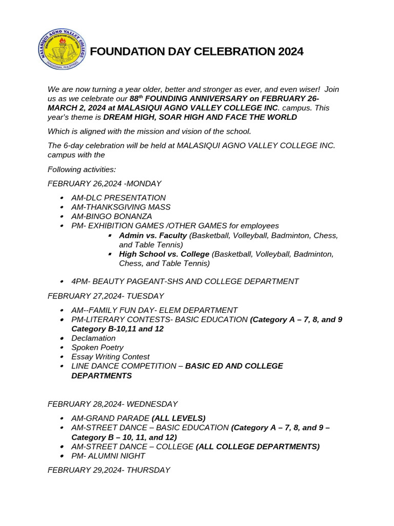 FOUNDATION-WEEK-CELEBRATION-2024 | PDF