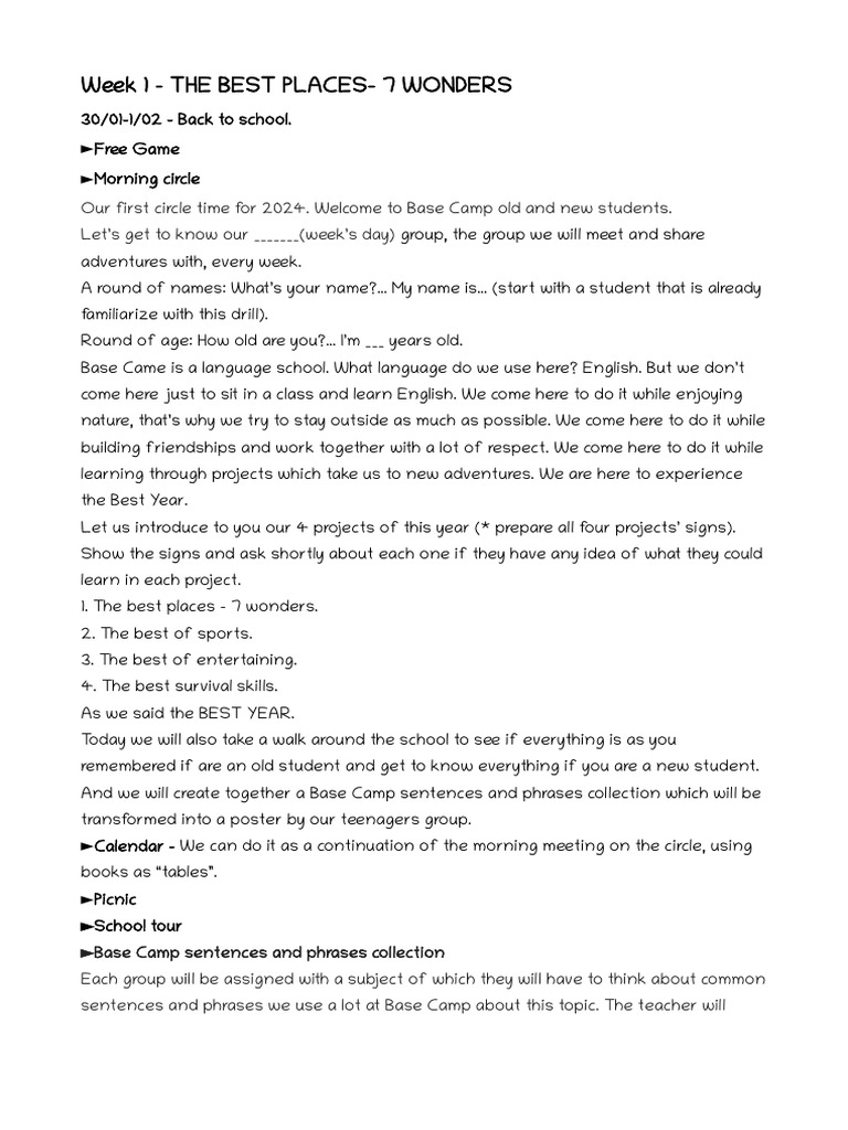 Best Places Project for Language Learning | PDF