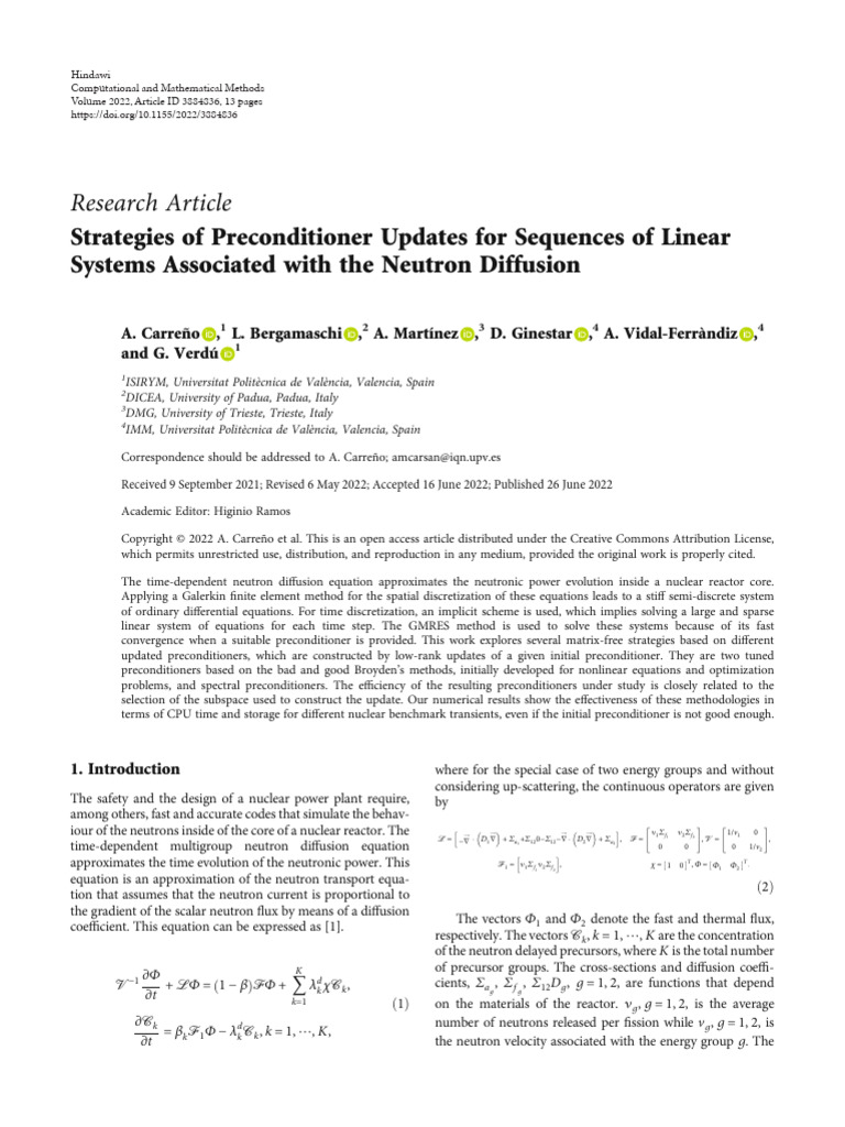 2022 Strategies of Preconditioner Updates For Sequences of Linear | PDF