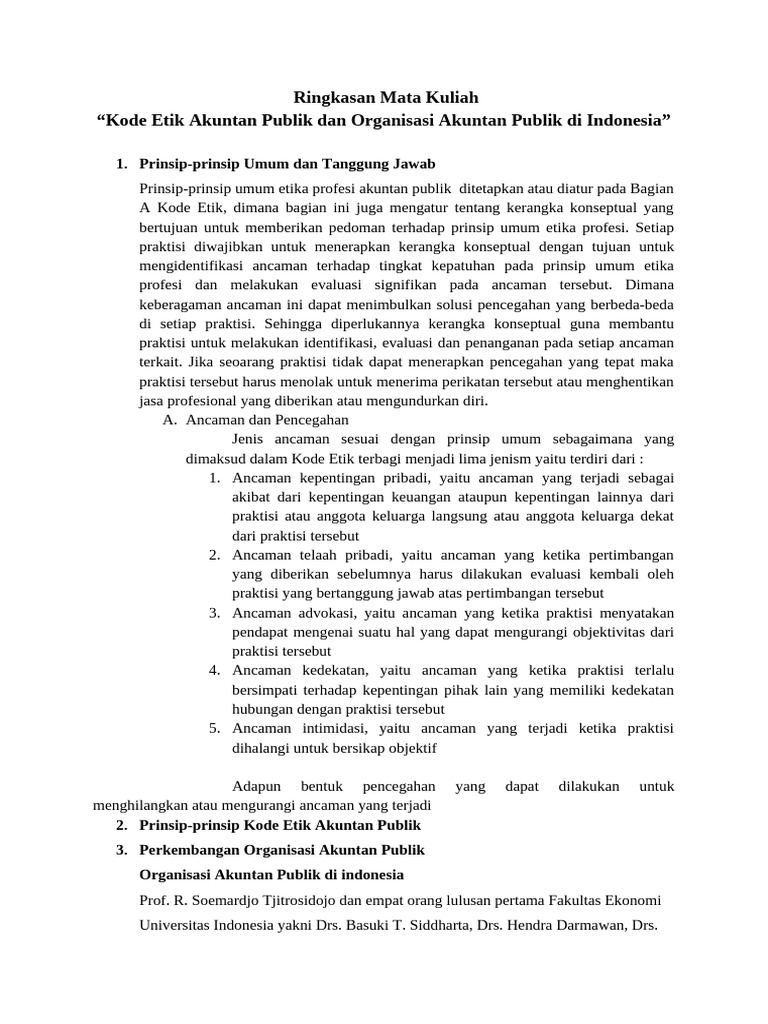 Ringkasan Mata Kuliah | PDF