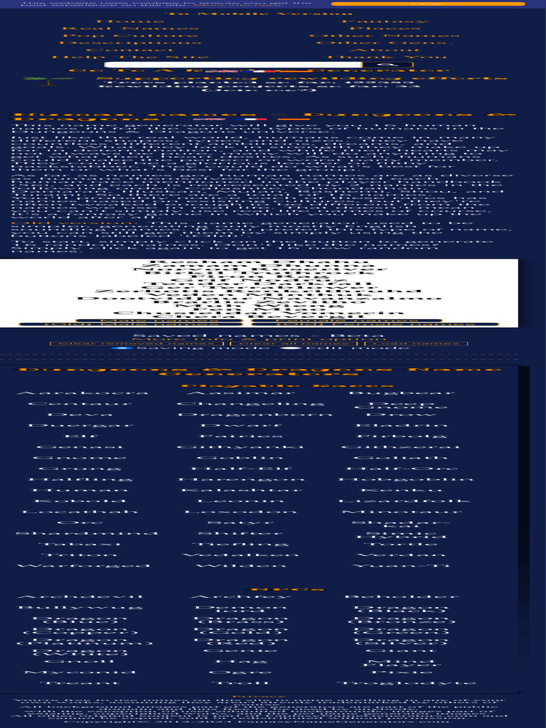 Human names - Dungeons & Dragons | PDF