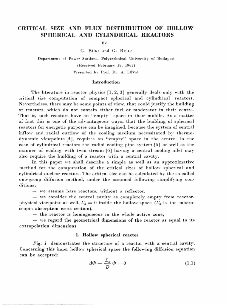 1965 CRITICAL SIZE AND FLUX DISTRIBUTION OF HOLLOW | PDF