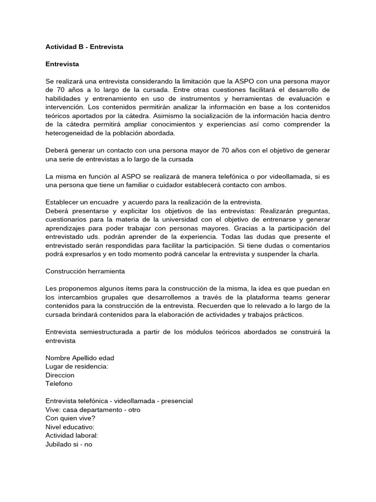 Actividad-B---Entrevista | PDF