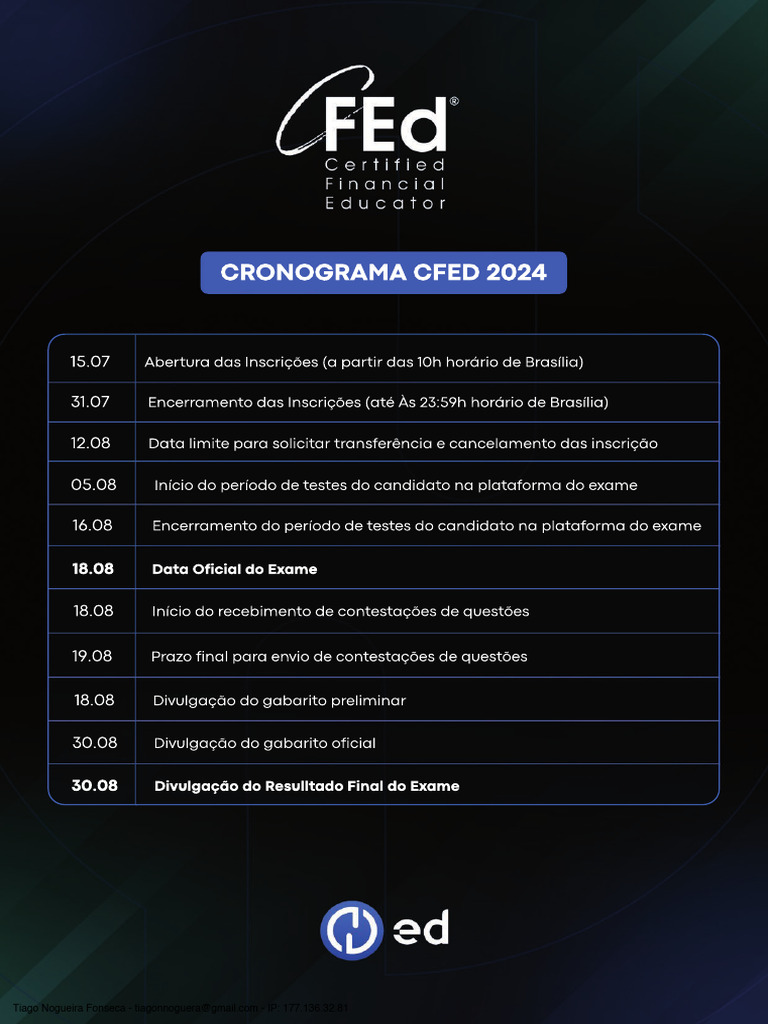 Cronograma CFED 2024 Oficial | PDF