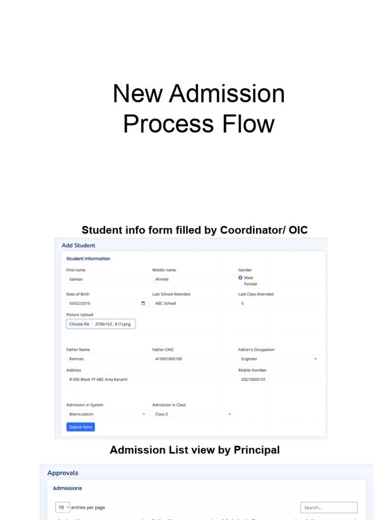 New Admission Process Flow | PDF