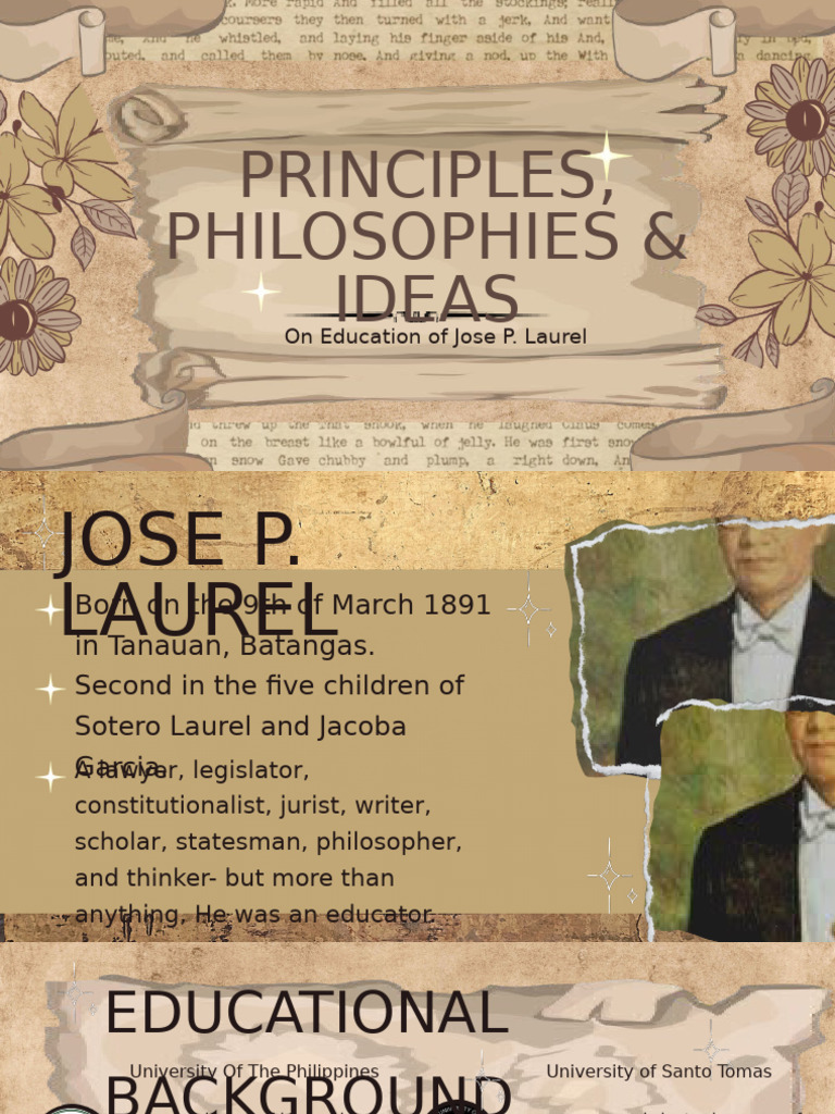 Jose P. Laurel Educational Background and Philosophy | PDF