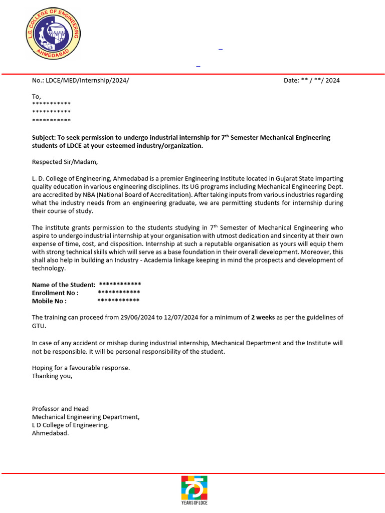 7th sem NOC format | PDF