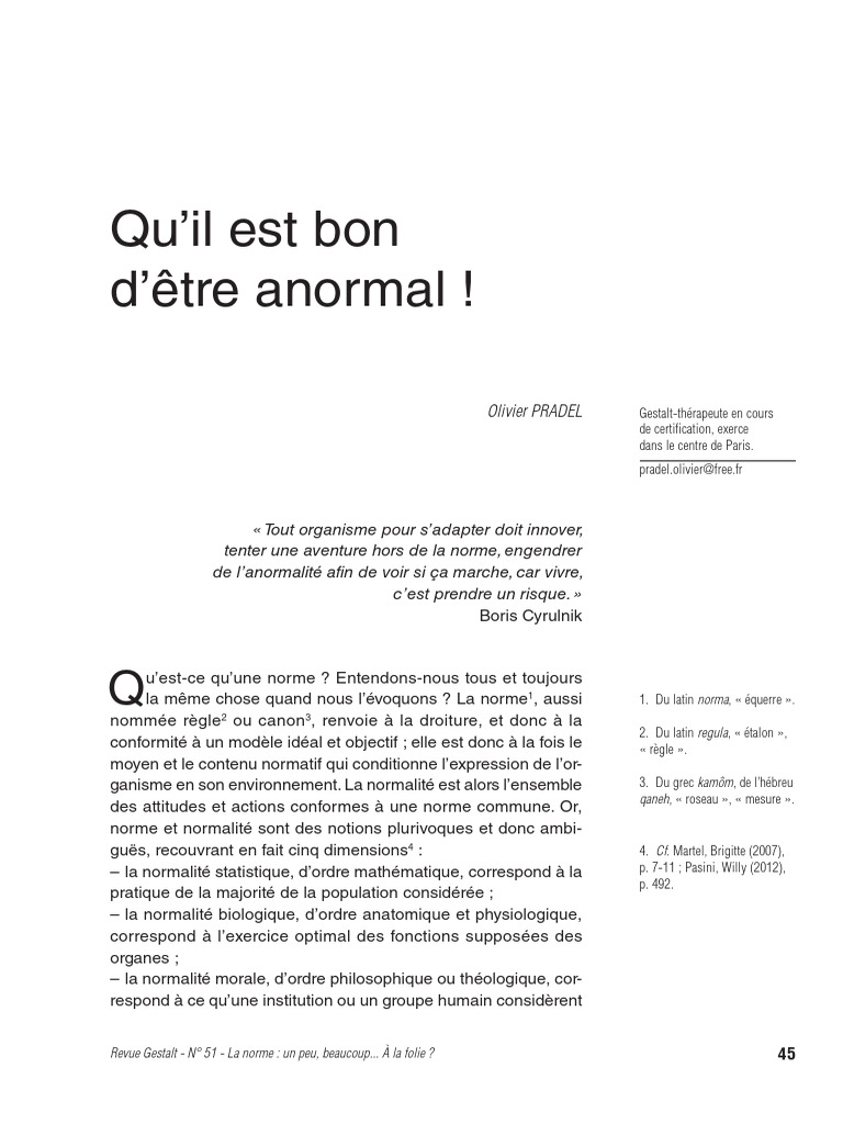 Quil Est Bon Detre Anormal | PDF