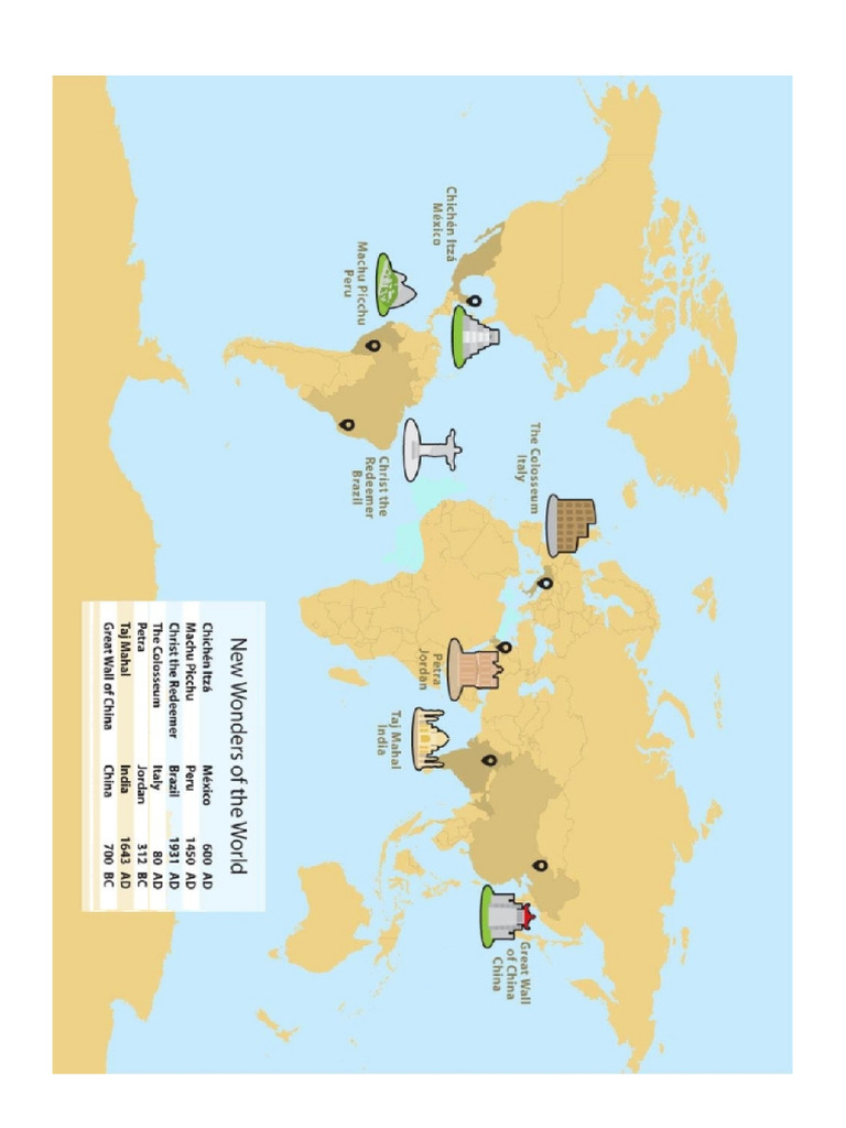 World map of the seven wonders | PDF