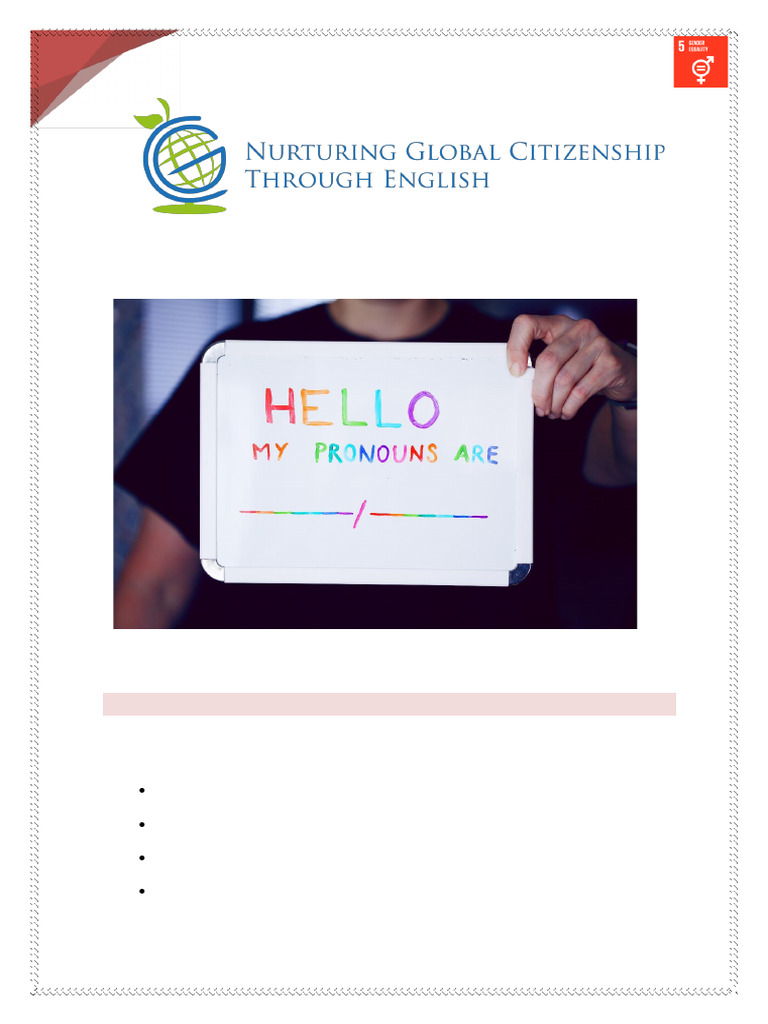 LANG0036 NGCE (24-25) Module 3.1 Gender Equality (Student) | PDF