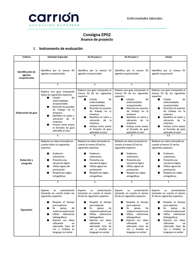 Consigna EP02 - Enfermedades Laborales | PDF