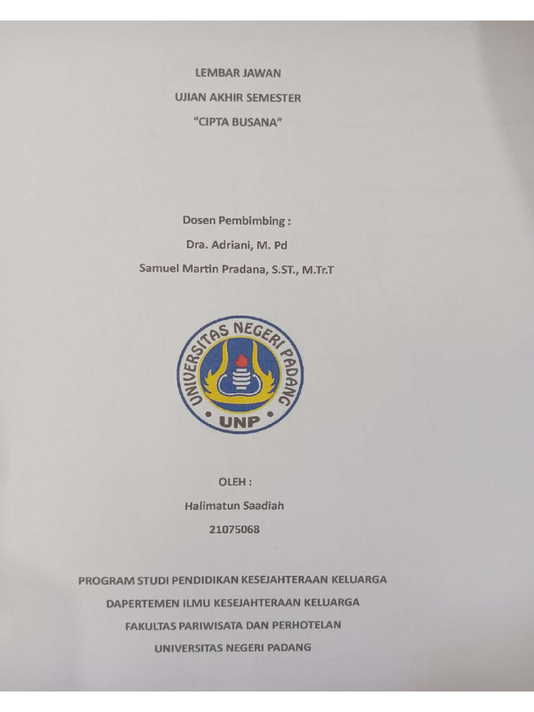 Halimatun Saadiah UAS | PDF