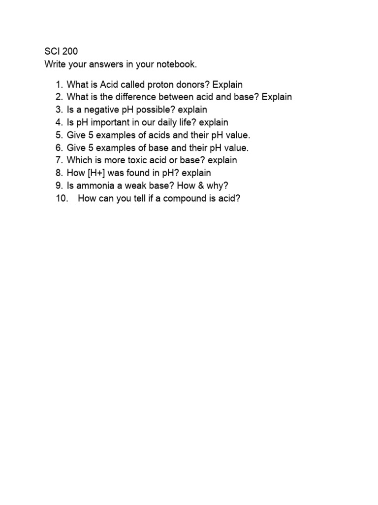 Acid Base Activity | PDF