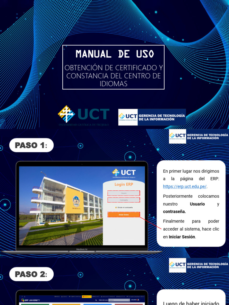Gti-Manual Obtencion Certificado Uct Centro de Idiomas | PDF