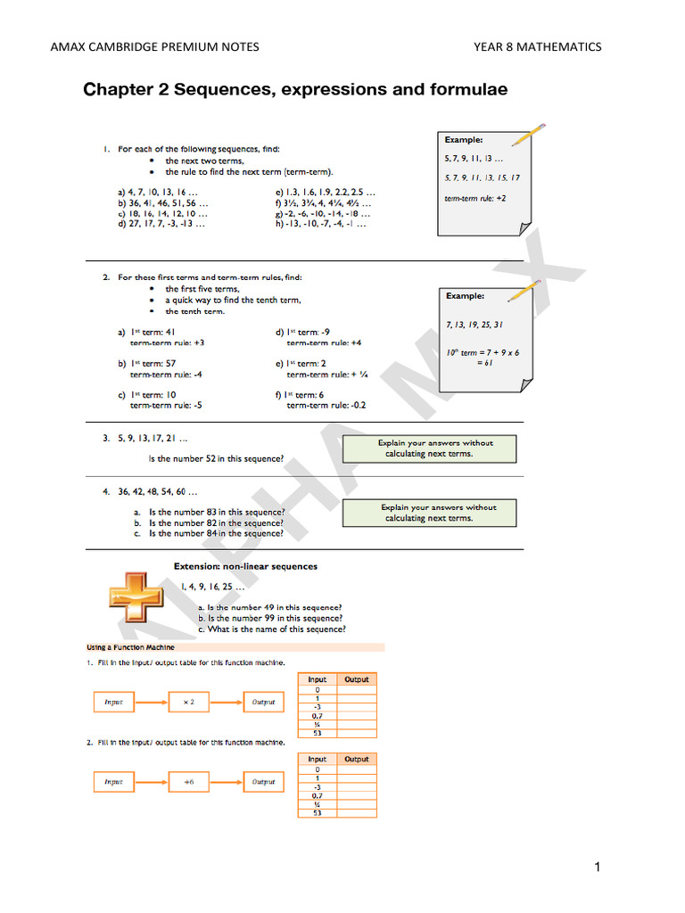 Chapter2 Sequences Expressions and Formulae | PDF