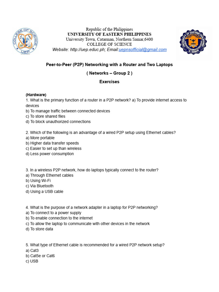 Network - Exercises W - Answers Key | PDF