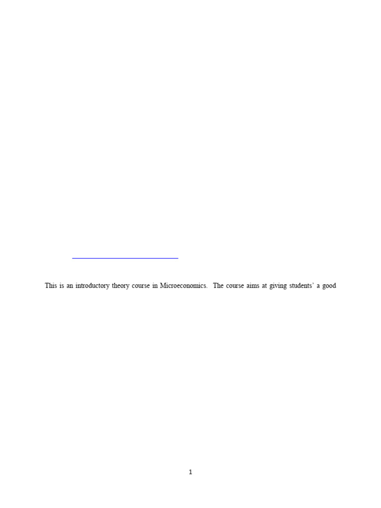 BCOM-BBAM 101-Principles Microeconomics -Course Outline | PDF BCOM-BBAM 101-Principles Microeconomics -Course Outline | PDF