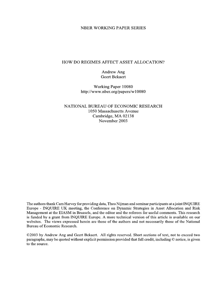 Ang and Bekaert 2003 | PDF