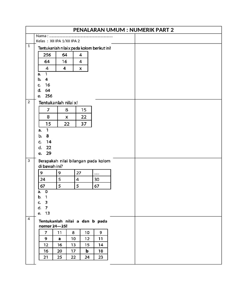 Penalaran Umum Part 2 Soal Terbaru | PDF