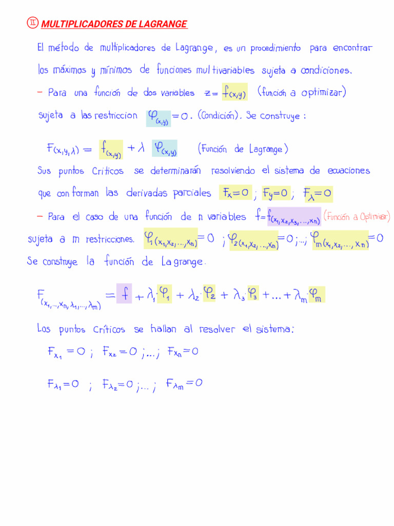 2.multiplicadores de Lagrange | PDF