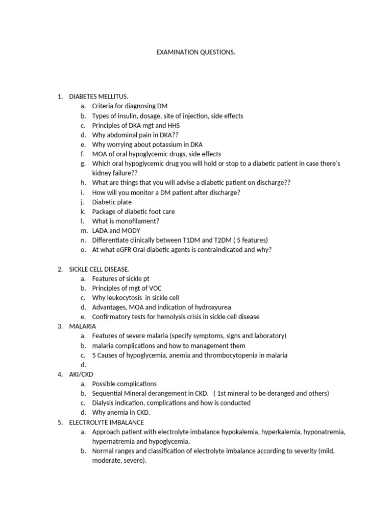 Examination Questions | PDF