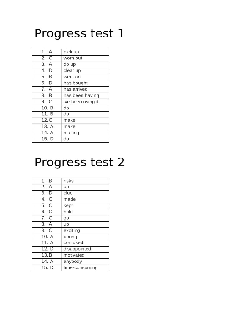 Complete Quicktest Units 1 - 7 Key | PDF