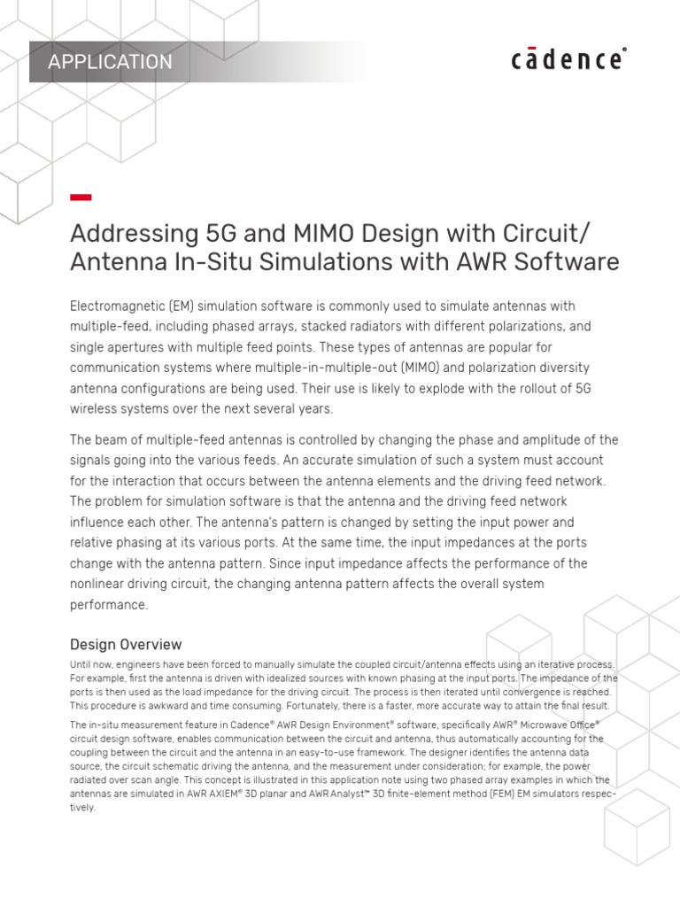 Addressing 5g and Mimo Design With Circuit Antenna in Situ Simulations ...